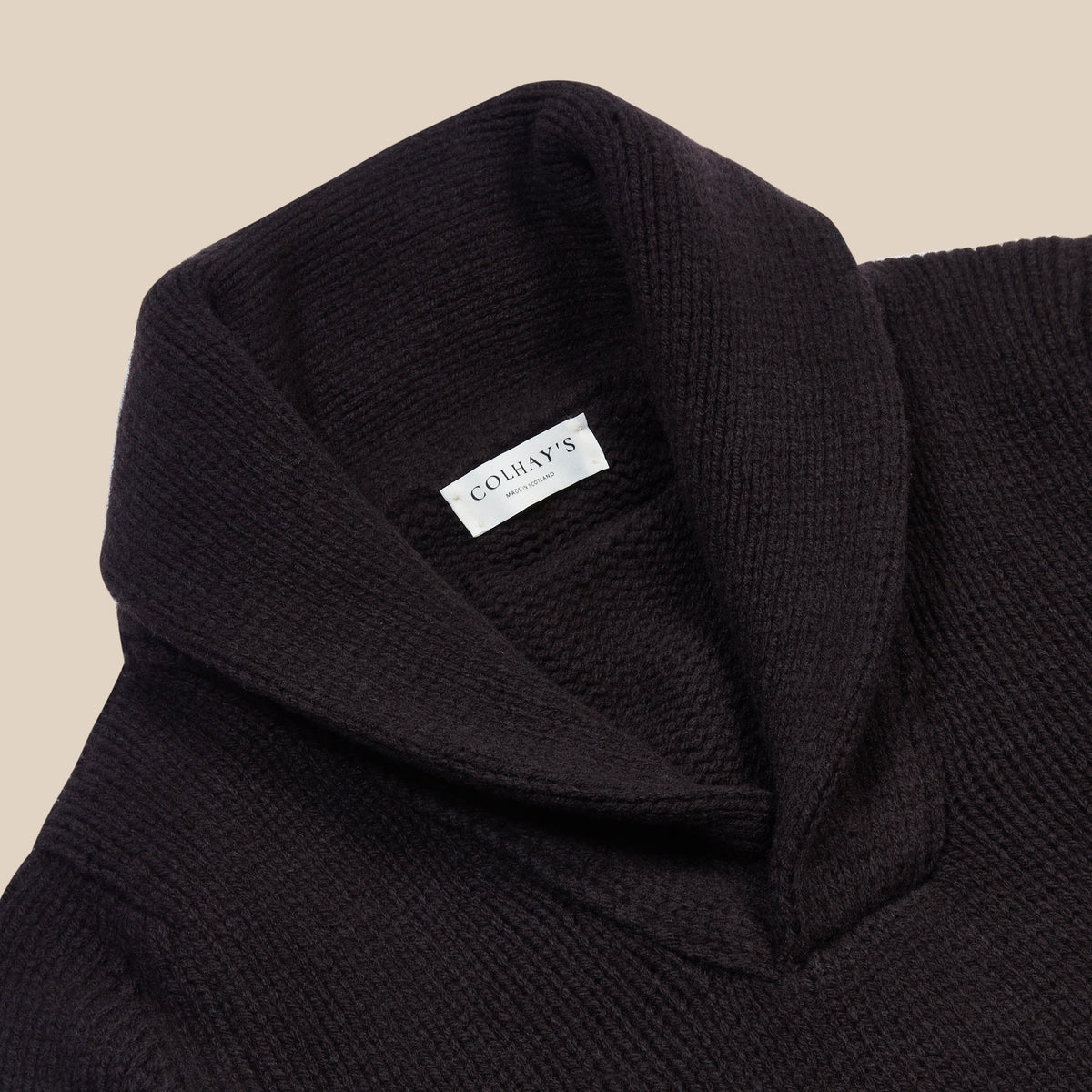 Rugby Shawl Sweater in Dark Brown - Superfine Lambswool – Colhay's