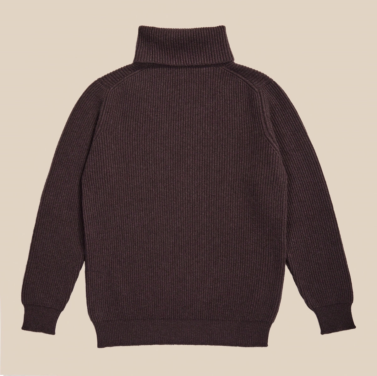 Cashmere ribbed submariner rollneck in merlot