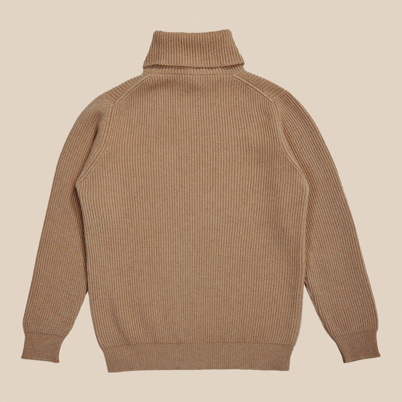 Cashmere Ribbed Submariner Rollneck in Camel