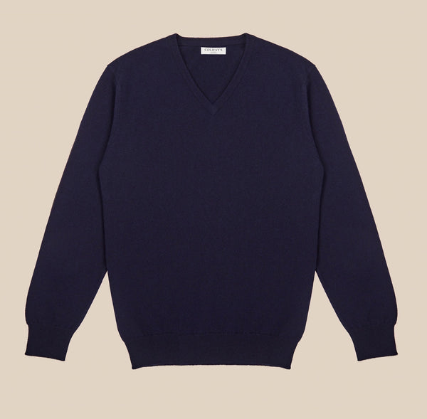 Cashmere v neck in navy